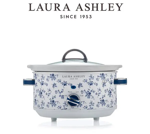 Laura Ashley Stainless Steel 6.5 Qt Slow Cooker - Silver
