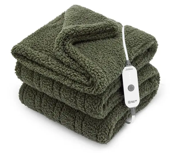 SUNBEAM Electric Throw Nordic Sherpa Extra-long Heated Blanket