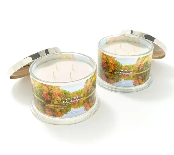 HOMEWORX BY SLATKIN + CO. As Is S/2 Crisp Fall Air Candle - One-color