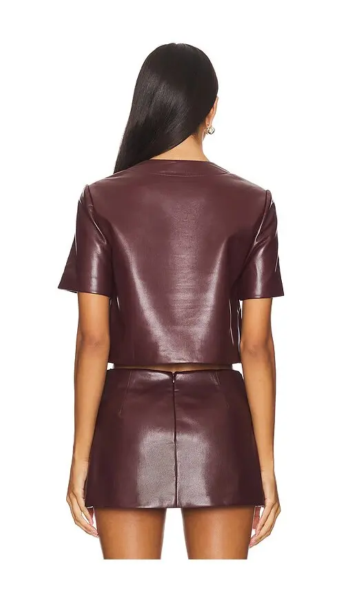 Amanda Uprichard Braswell Faux Leather Top