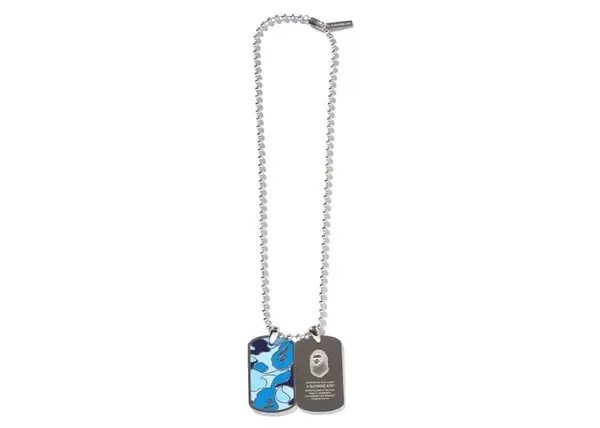 BAPE Abc Camo Dog Tag Set Necklace - Silver