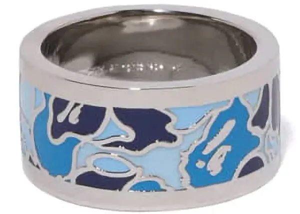 A BATHING APE Abc Camo Band Ring - Silver