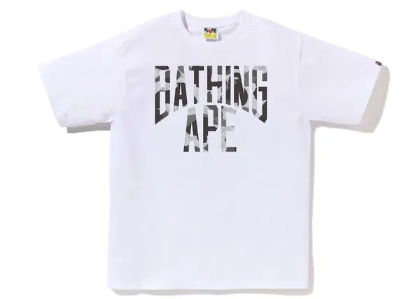 A BATHING APE Heather Gray Camo Bathing Ape Tee Shirt - White