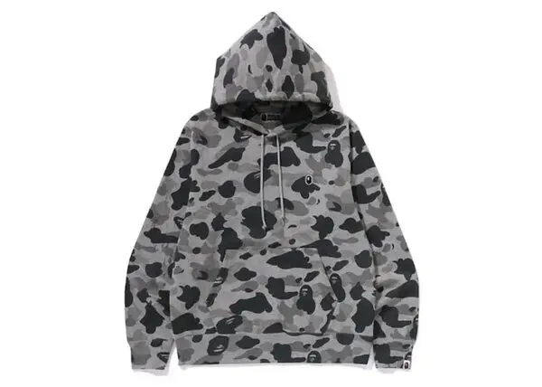 A BATHING APE Heather Camo Pullover Hoodie - Gray
