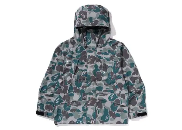 A BATHING APE Laminated Camo Snowboard Jacket - Beige