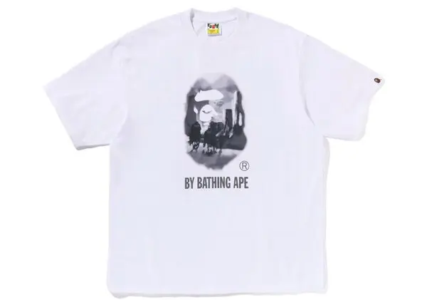 A BATHING APE Painting Bathing Ape Relaxed Fit Tee Shirt - White