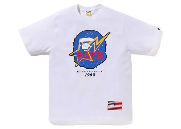 A BATHING APE Space Ape Head Tee Shirt - White