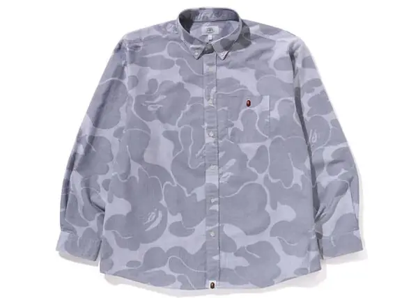 A BATHING APE Stripe Camo Relaxed Fit Shirt