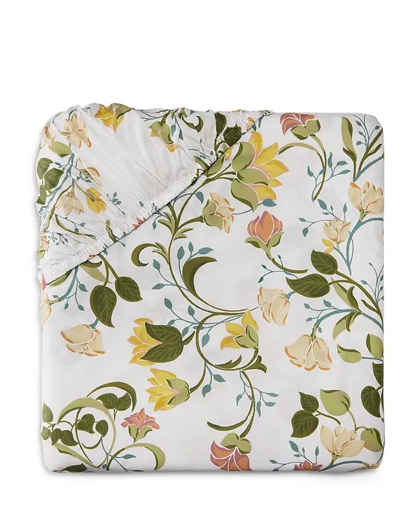 PRATESI Botanica Bottom Fitted Sheet, Queen - Sage