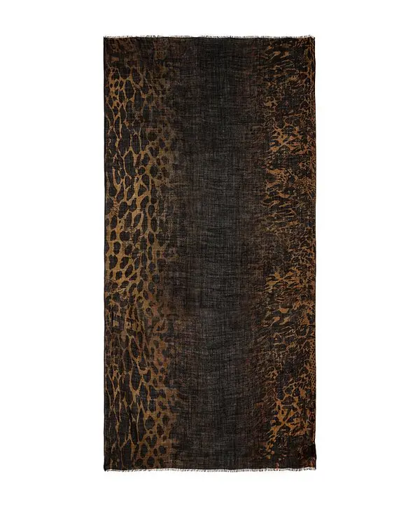Zadig&Voltaire Judy Leopard Print Wool Scarf - Latte