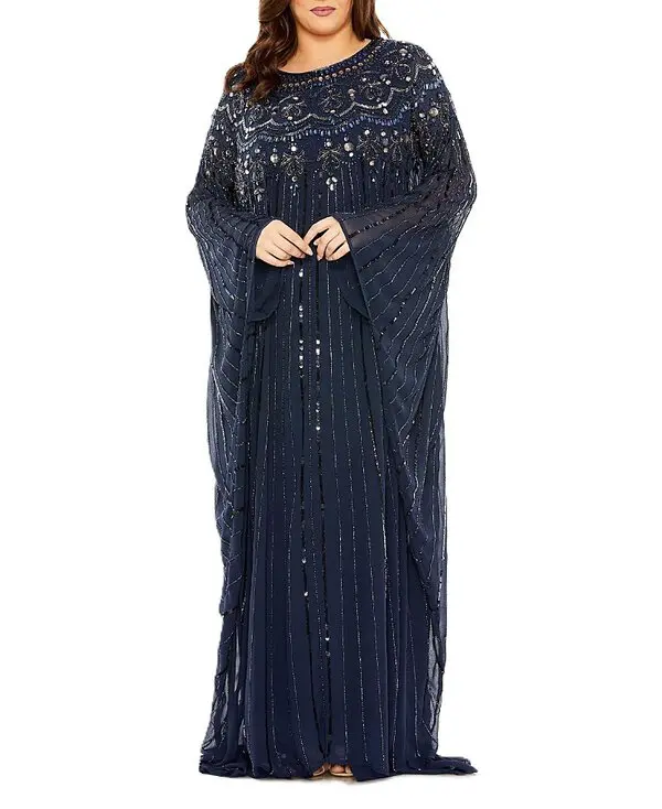 Mac Duggal Embellished Long Sleeve Gown