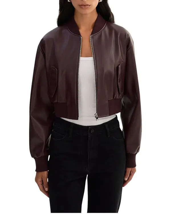 LAMARQUE Evelin Faux Leather Bomber Jacket - Vamp