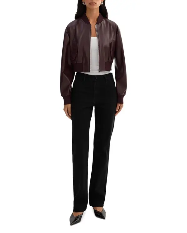 LAMARQUE Evelin Faux Leather Bomber Jacket - Vamp