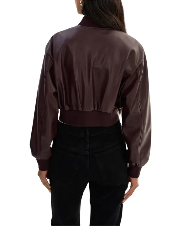 LAMARQUE Evelin Faux Leather Bomber Jacket - Vamp