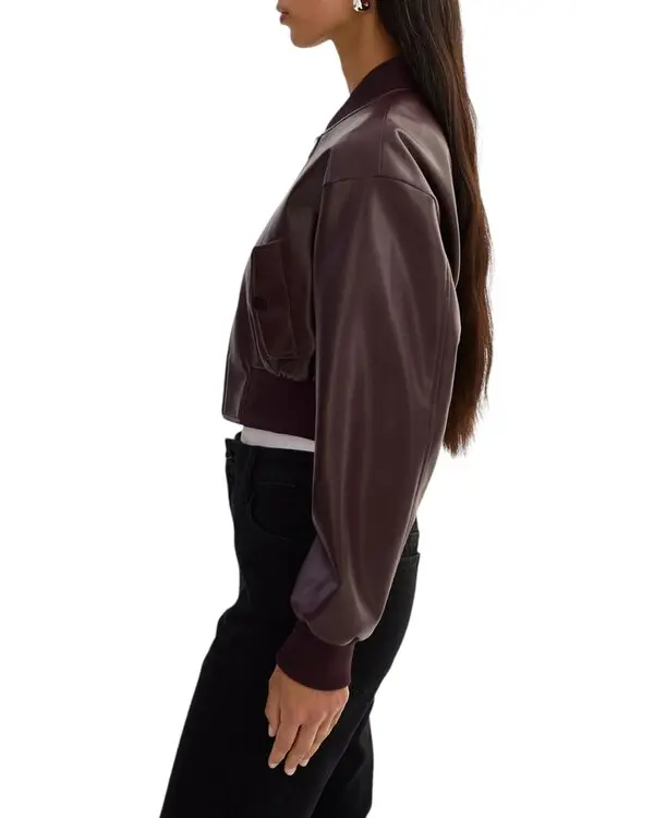 LAMARQUE Evelin Faux Leather Bomber Jacket - Vamp