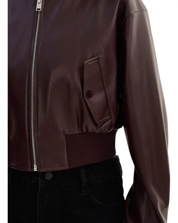 LAMARQUE Evelin Faux Leather Bomber Jacket - Vamp