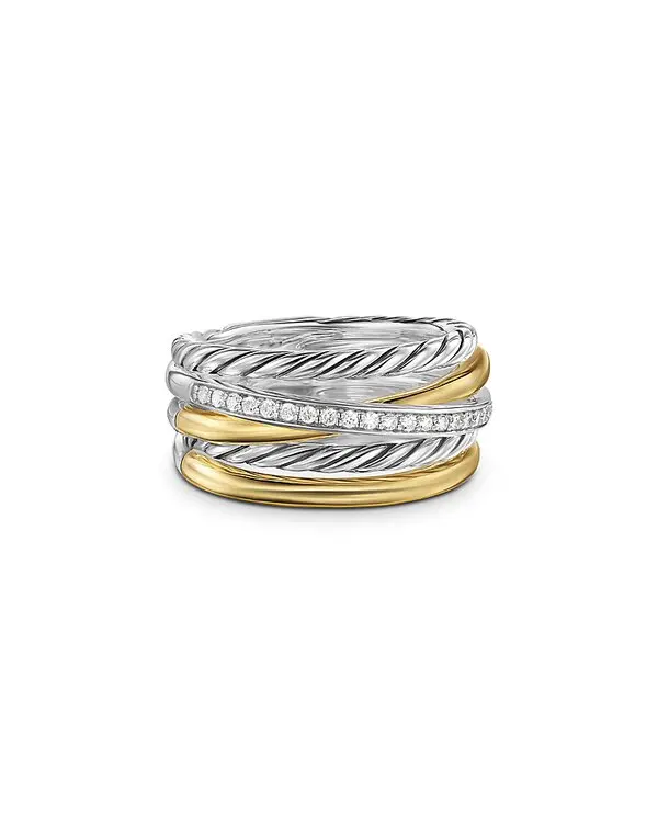 David Yurman Crossover Five Row Ring - Silver/gold