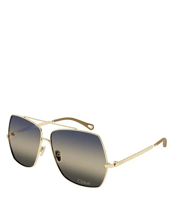 Chloé Aly Square Sunglasses - Gold