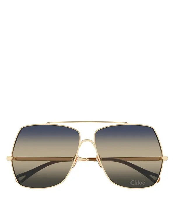 Chloé Aly Square Sunglasses - Gold