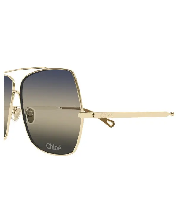 Chloé Aly Square Sunglasses - Gold