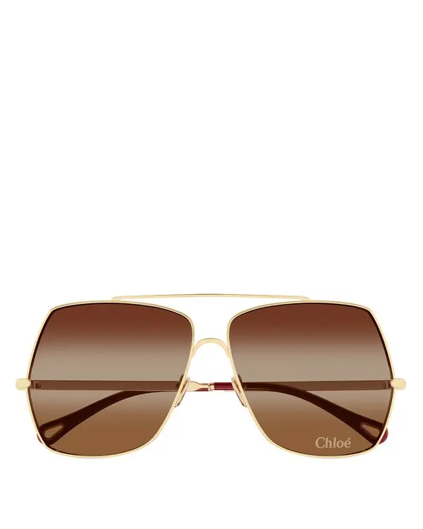 Chloé Aly Square Sunglasses - Gold/brown Gradient