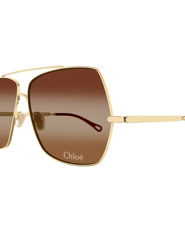 Chloé Aly Square Sunglasses - Gold/brown Gradient