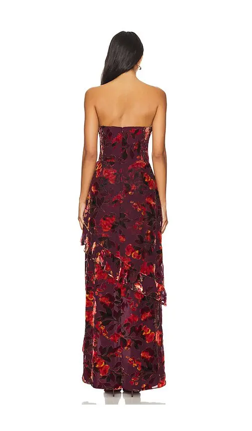 Amanda Uprichard Magnolia Maxi Dress - Burgundy