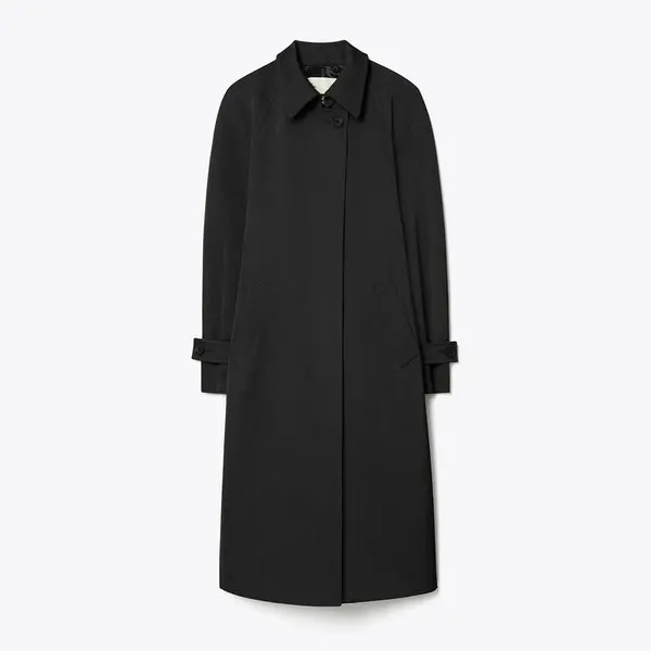 Tory Burch Wool Blend Trench Coat - Night Shadow