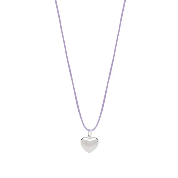 Anni Lu Silver Heart On A String Necklace - Purple