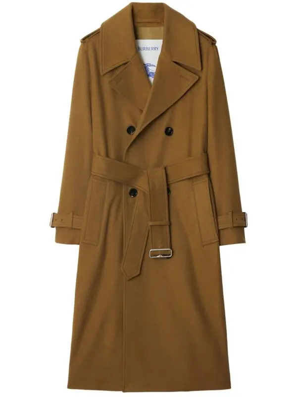 Burberry Belted Cashmere Trench Coat - Brown