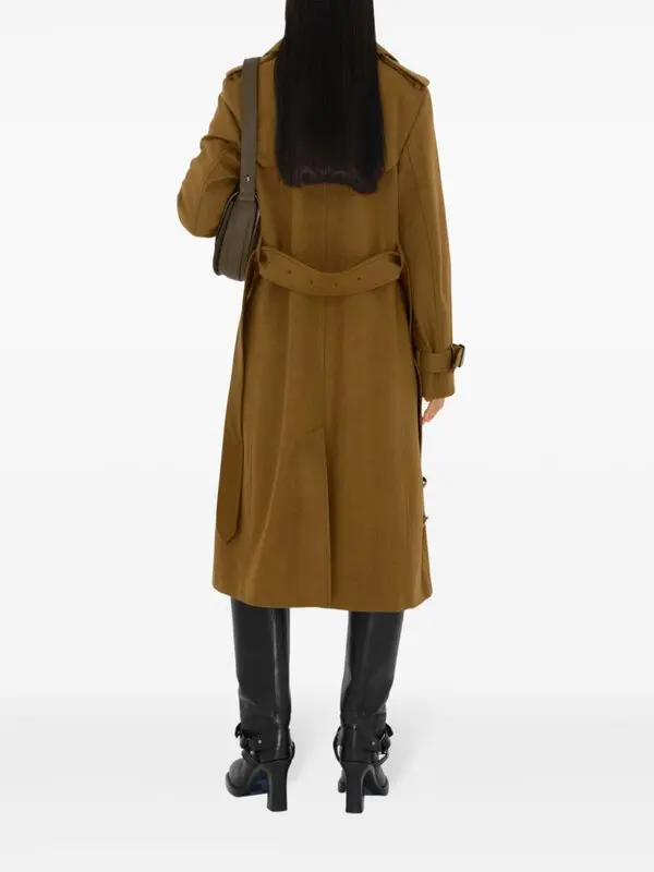Burberry Belted Cashmere Trench Coat - Brown