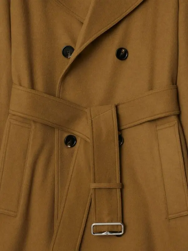 Burberry Belted Cashmere Trench Coat - Brown