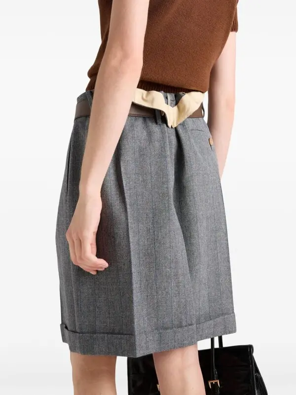 Prada Pinstriped Wool Miniskirt