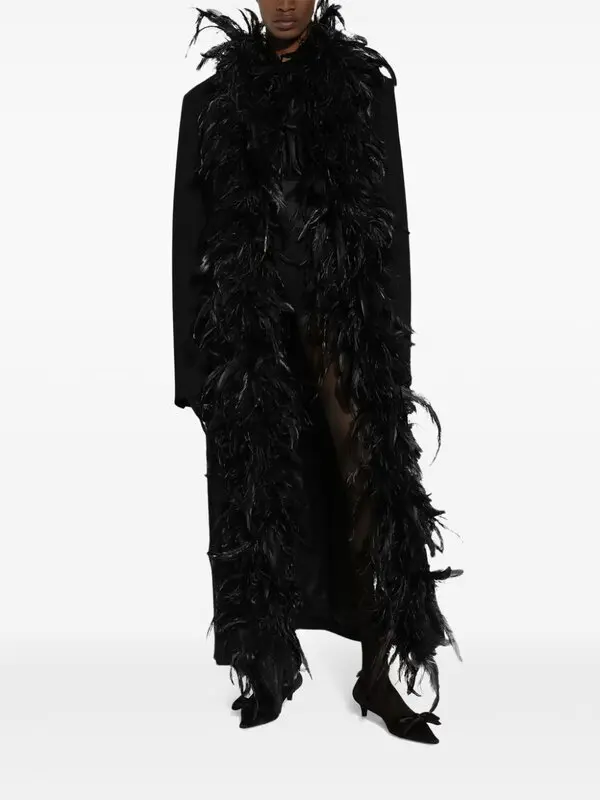 Dolce & Gabbana Feather-trimmed Coat