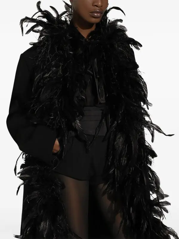 Dolce & Gabbana Feather-trimmed Coat