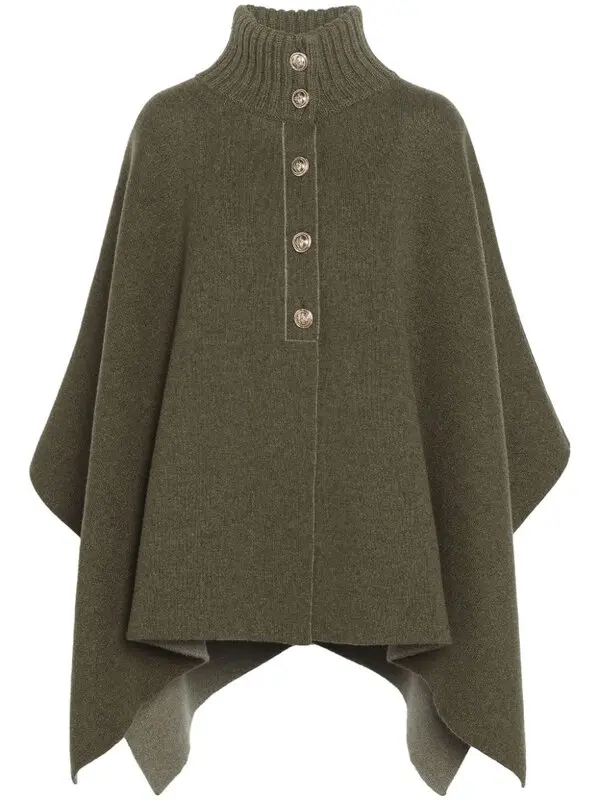 BARRIE Cashmere Blend Cape - Green