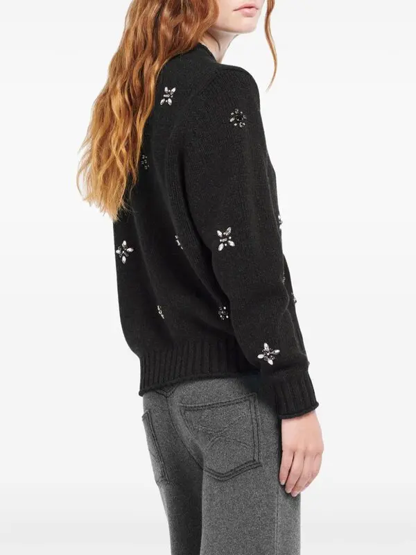 BARRIE Embroidered Cashmere Jumper - Black