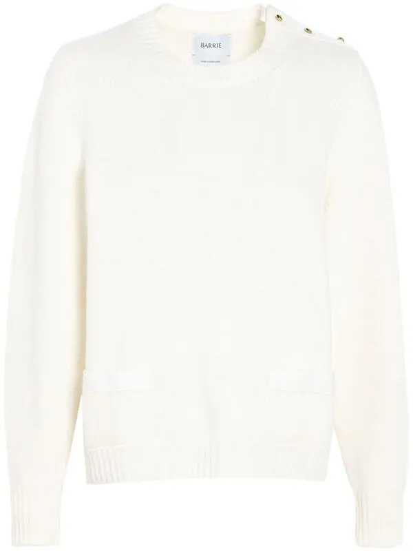 BARRIE Ribbon-detail Wool Sweater - White