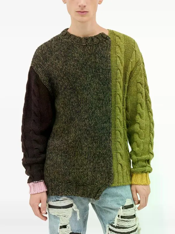 GALLERY DEPT. Colourblock Cable Knit Sweater