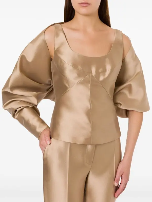 Alberta Ferretti Asymmetric Satin Jacket