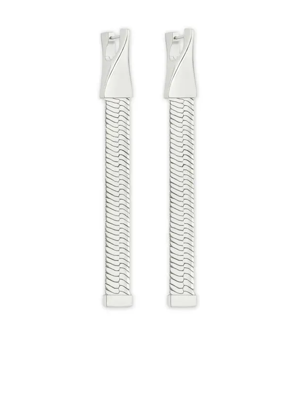COURREGES Snake-chain Brass Drop Earrings - Silver