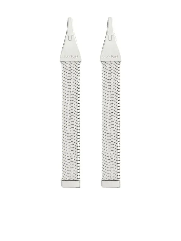 COURREGES Snake-chain Brass Drop Earrings