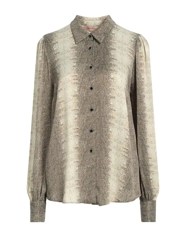 TWINSET Satin Animal Print Shirt