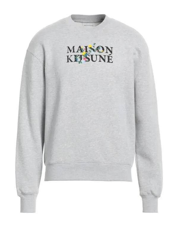 Maison Kitsuné Crewneck Sweatshirt With Embroidered Logo - Grey