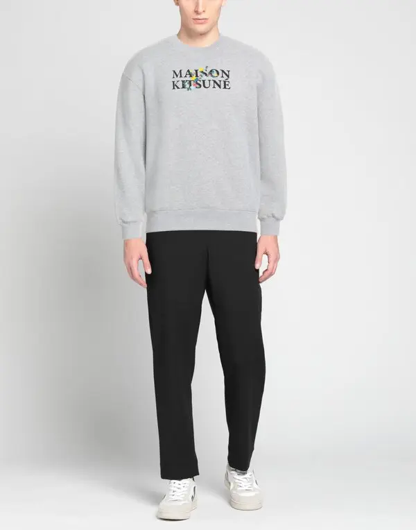 Maison Kitsuné Crewneck Sweatshirt With Embroidered Logo - Grey