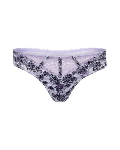 ADORE ME Rochelle Thong Panties - Floral Purple