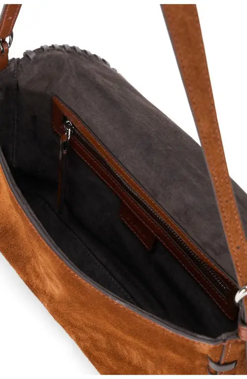 Staud Harlow Suede Shoulder Bag - Tabacco/espresso
