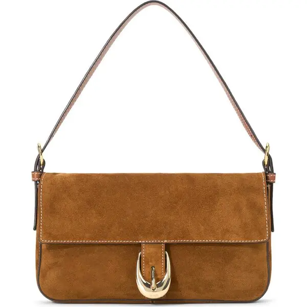 Staud Harlow Suede Shoulder Bag - Tan