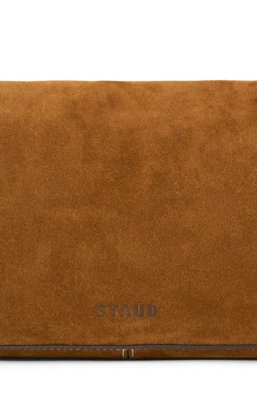Staud Harlow Suede Shoulder Bag - Tan