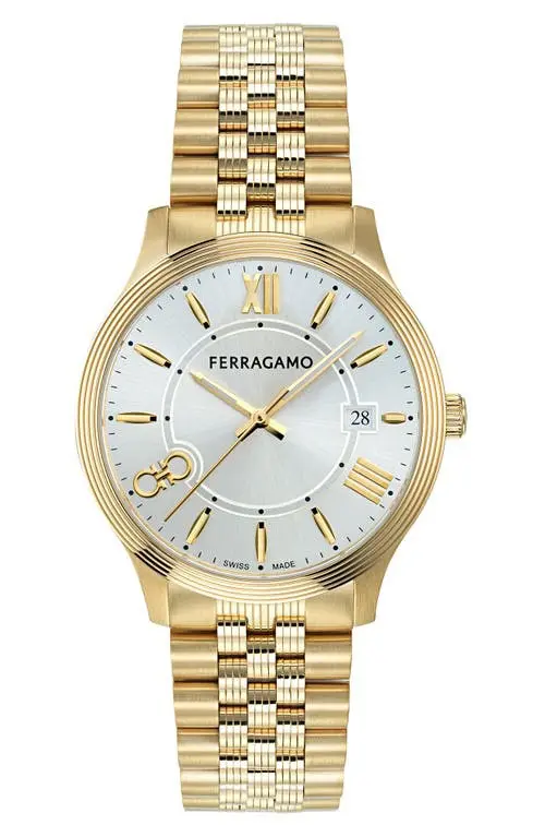 FERRAGAMO Duo Bracelet Watch - Ip Yellow Gold